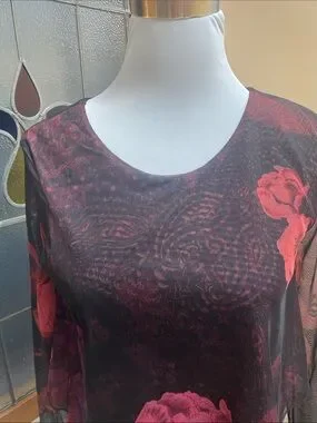 Desigual | Dresses | Desigual Black Print Dress With 3 Tiers And Sheer ...
